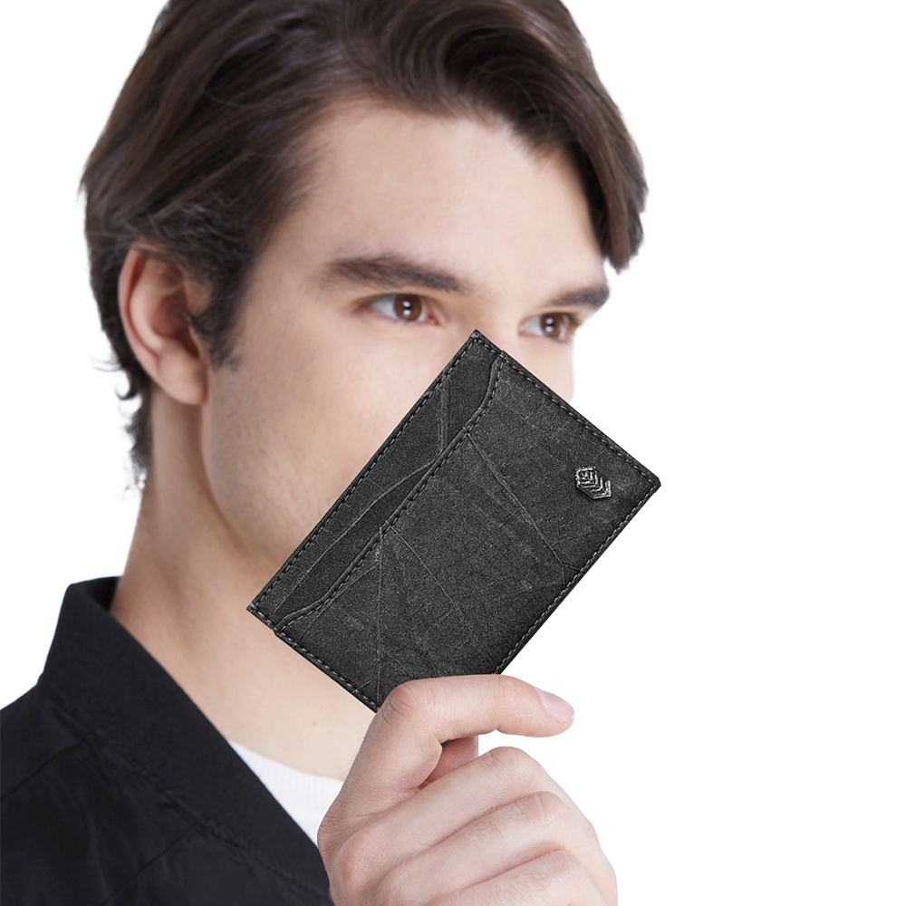 THAMON กระเป๋าใส่บัตร Cardholder ผลิตจากหนังใบไม้ ขนาด 11.1 x 7.5 ซม | Shopee Thailand