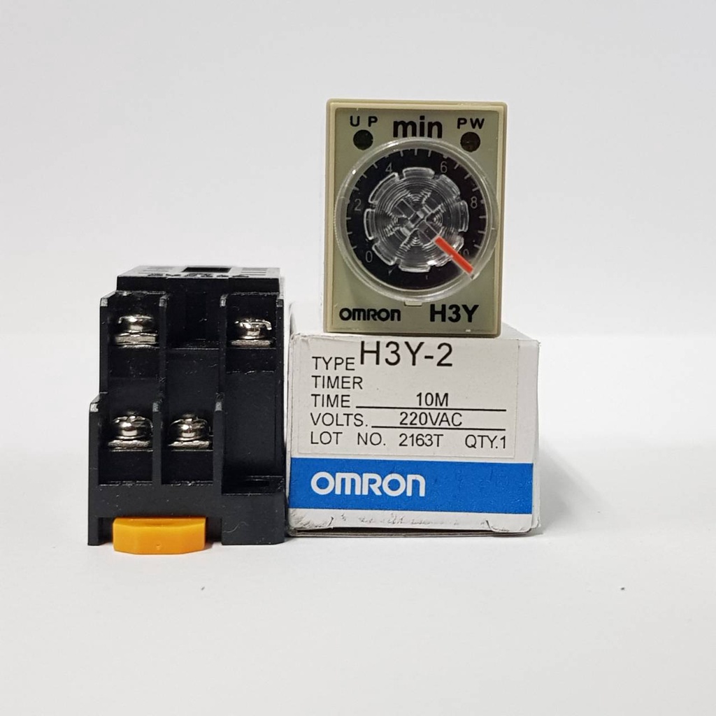 Timer Omron H3Y-2 0-10Min Coil 220 V + Socket | Shopee Thailand