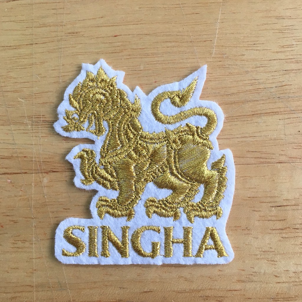อาร์มรีดติดเสื้อผ้า ปักลาย SINGHA แผ่นรีดติดผ้า ปักลาย SINGHA ตัวรีดติด ...