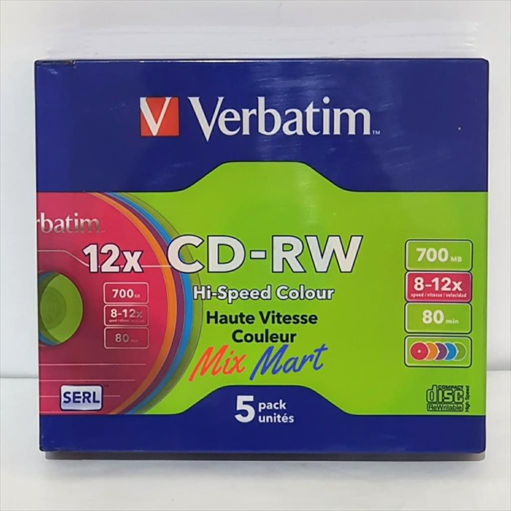 แผ่น Cd-rw Verbatim และเคสสี ความเร็ว 700 MB: 8-12 X 80 นาที | Shopee Thailand