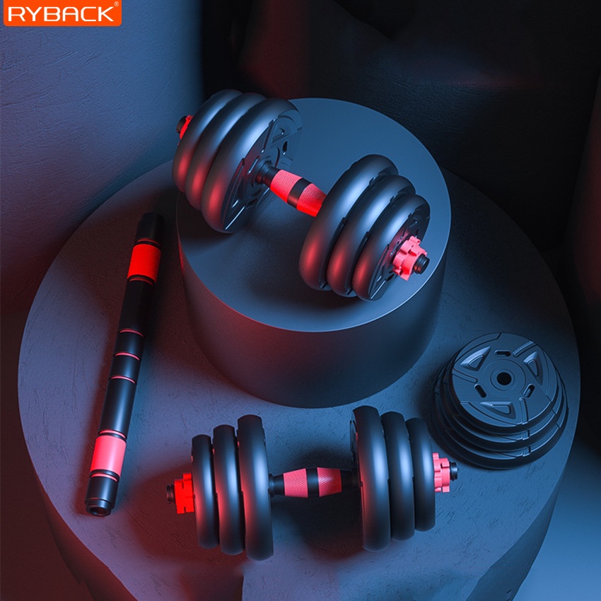 RYBACK ดัมเบล ดัมเบลยกน้ำหนัก บาร์เบล ครบชุด 10/20/30/40 kg ดัมเบลคู่ ...
