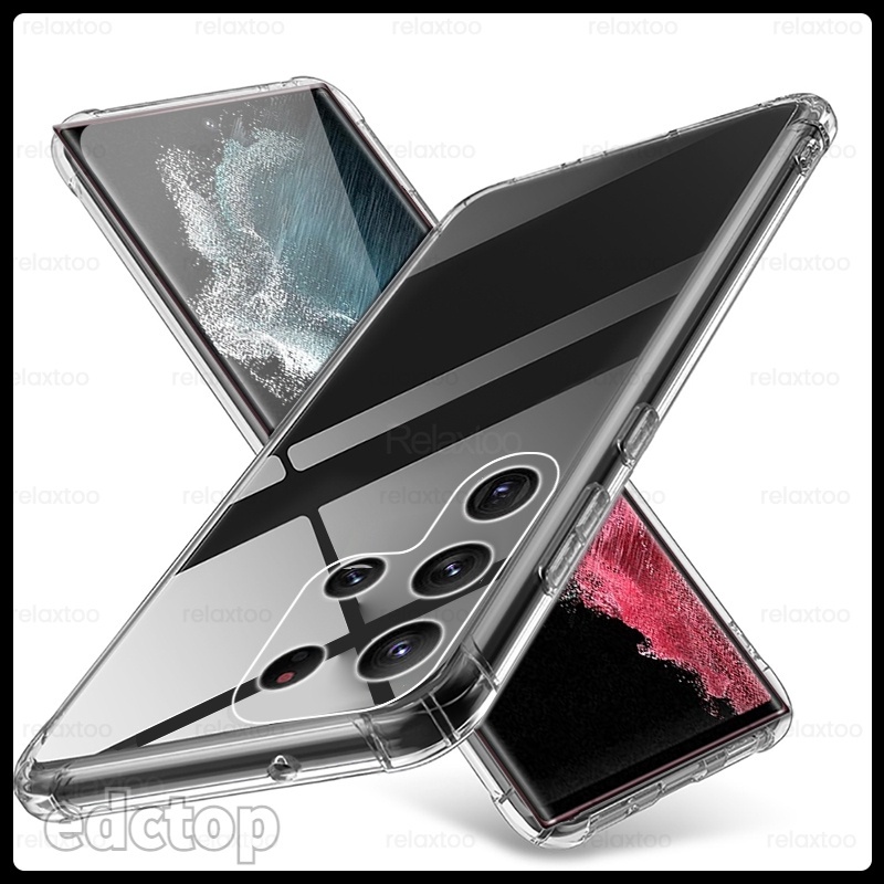 S22 Ultra Clear Armor Airbag Silicone Protect Shell For Samsung Galaxy S22Ultra Case Cover ...