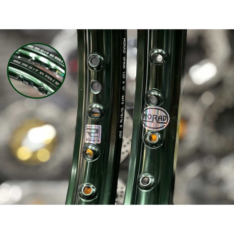 วงล้อMORAD ทรงกลมหลังเต่า งานตัวหนาแข็งแรงสีสดเข้มสวย ขนาด17/17 1.2 1 ...