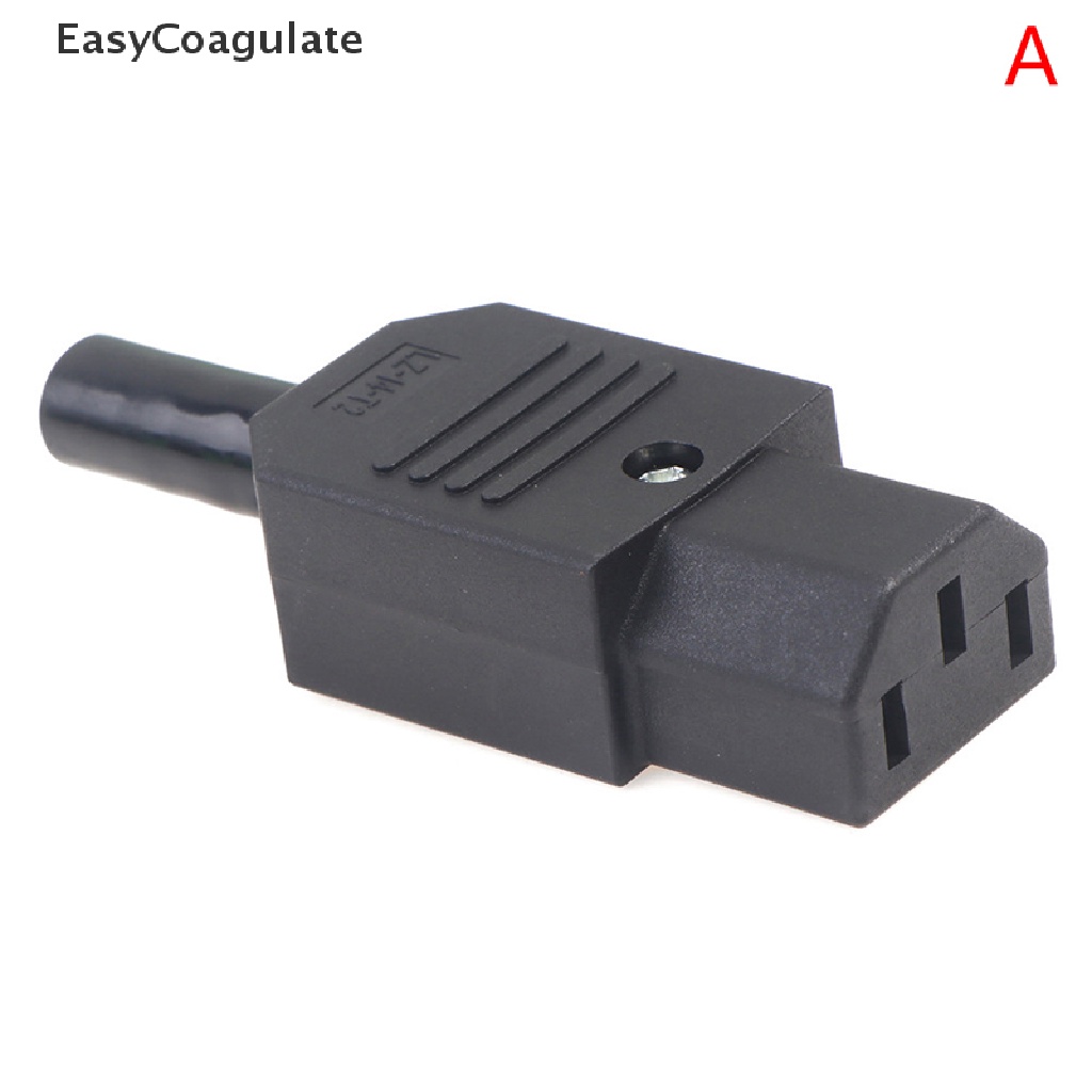 Eas Black AC Male Plug Female Plug Rewirable Power Connector 3 Pin ...
