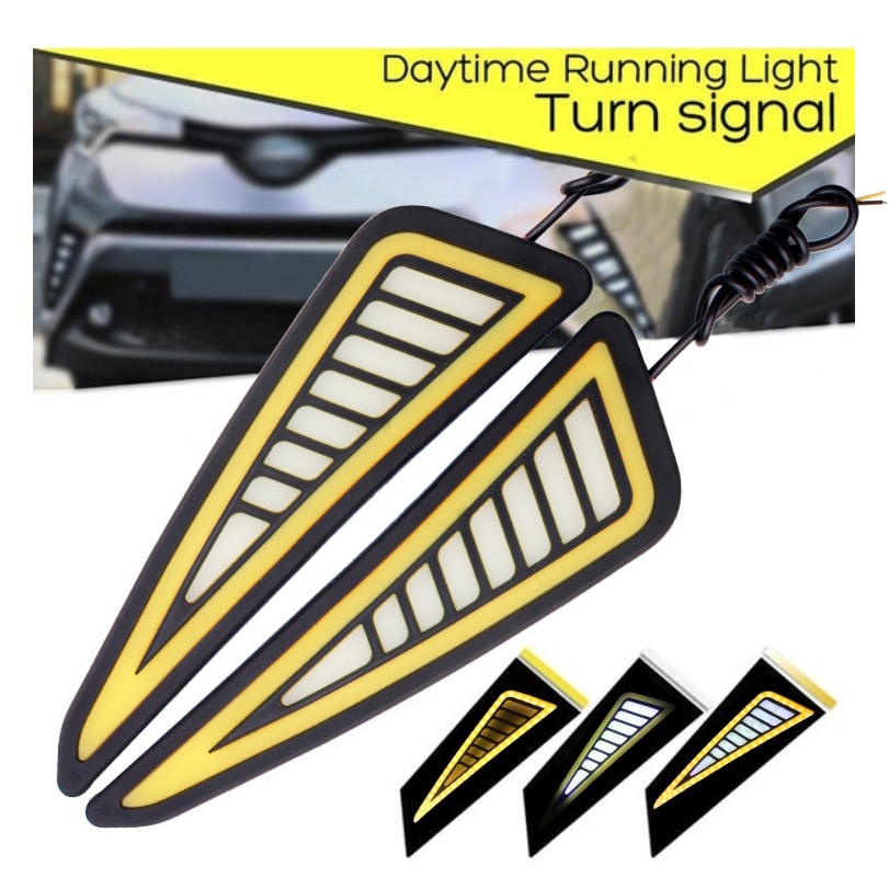 2 ชิ้น led drl ไฟวิ่งกลางวัน eagle eye cob led หลอดไฟเลี้ยวอัตโนมัติ สี ...