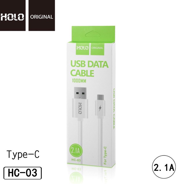 สายชาร์จ HOLO HC-01 for Type-C ยาว1เมตร 2.1A | Shopee Thailand