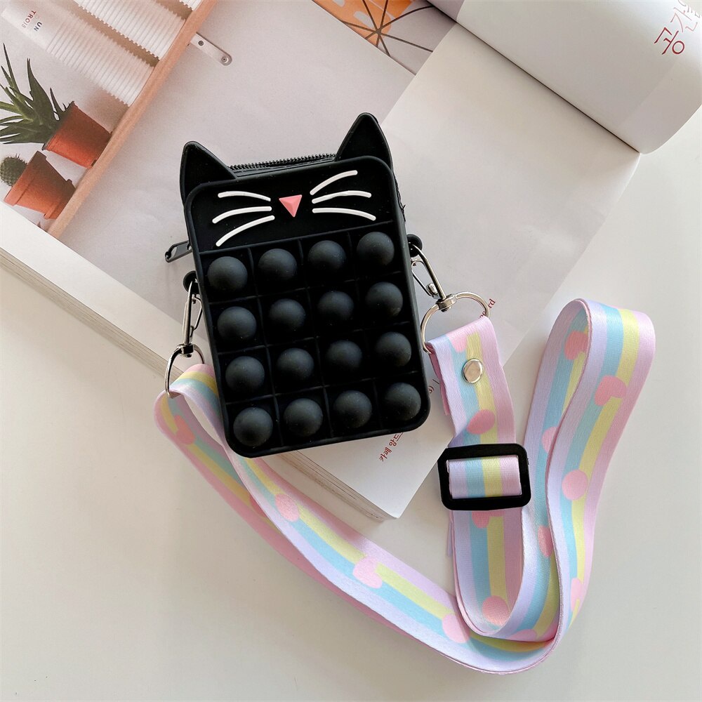 pop it bag Rainbow unicorn bag pop it wallet Messenger Bag Shoulder Bag ...