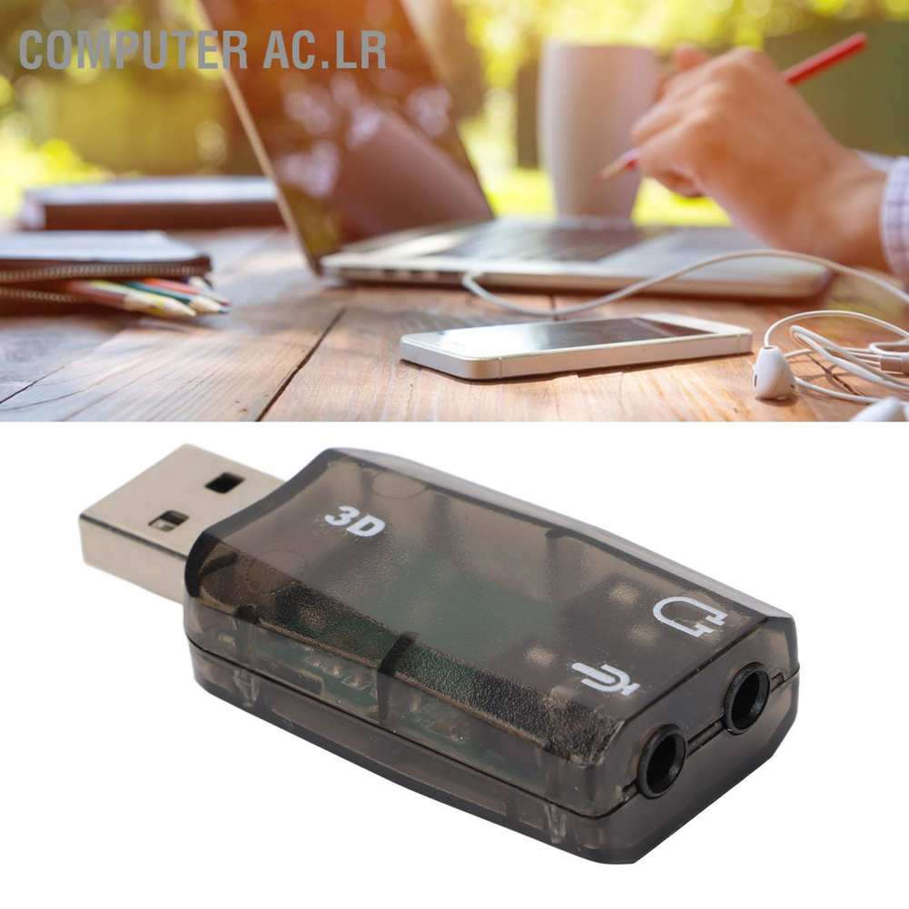 Computer Ac.lr USB Sound Card Stereo Virtual 5.1 Channel External ...