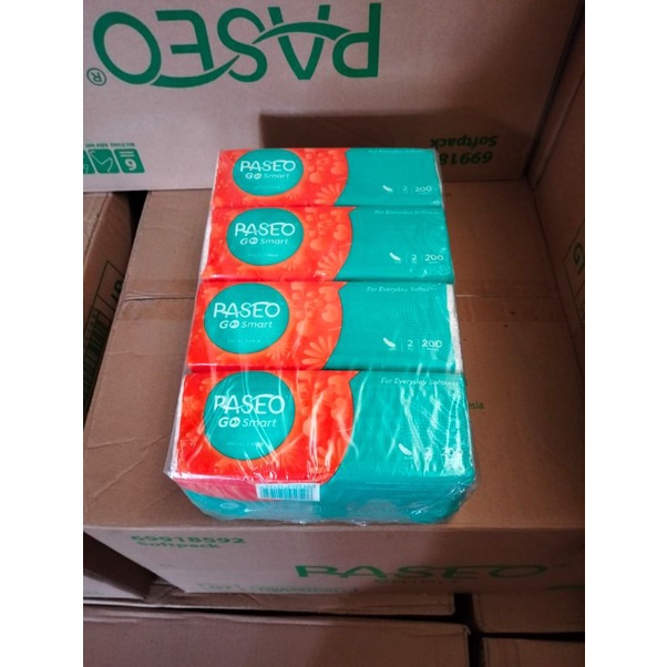 กระดาษทิชชู ่ Paseo 200 แผ ่ น มี 4 ชิ ้ น | Shopee Thailand