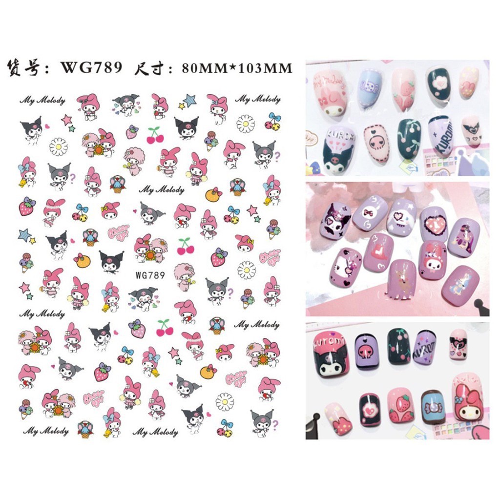 WG สติ๊กเกอร์ติดเล็บ ลายการ์ตูน น่ารักมากค่าาา | Shopee Thailand