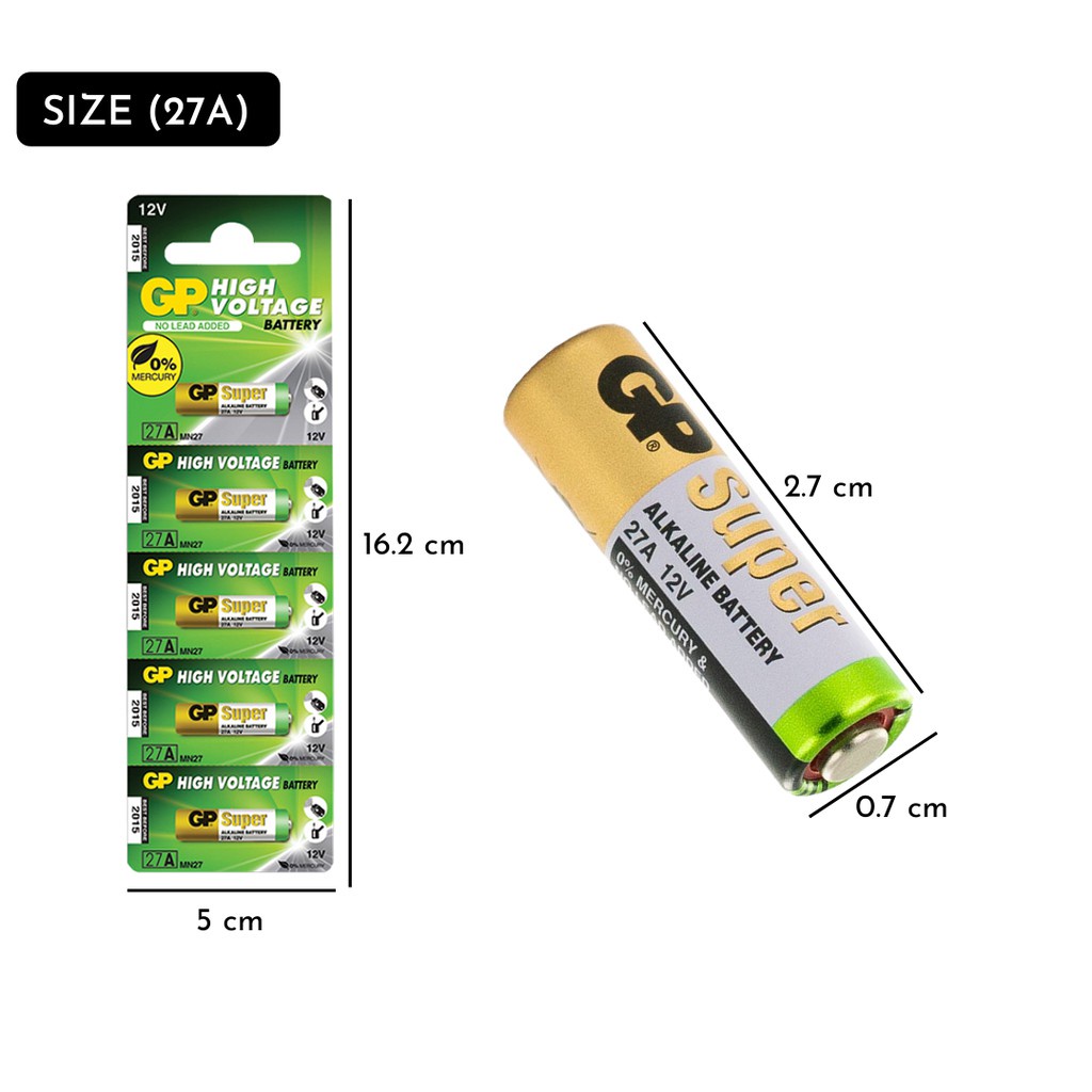 GP Battery รุ่น 27A 12V/23A 12V ถ่านกริ่งไร้สาย รีโมทรถยนต์ Car Remote ...