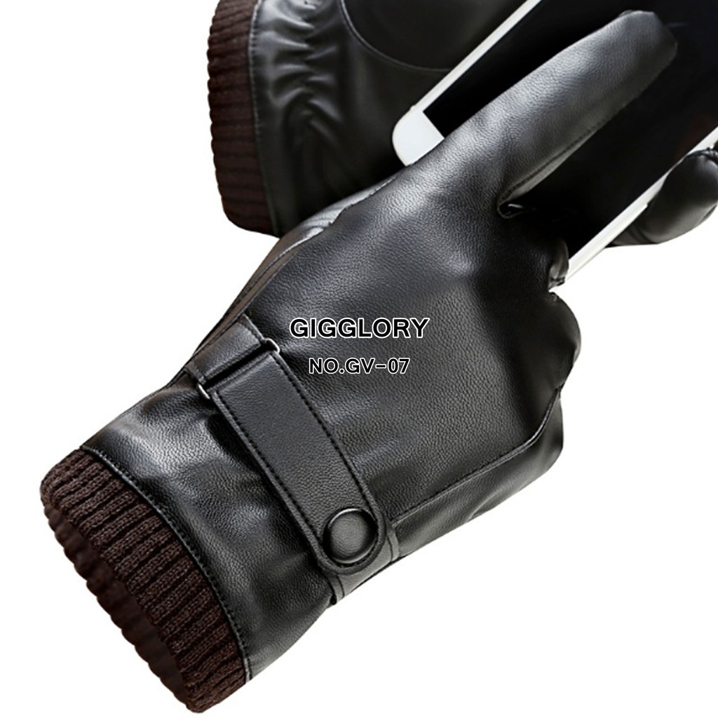 ️ พร้อมส่ง ถุงมือผู้ชาย กันหิมะ กันหนาว หนังPU (No.GV-07) | Shopee Thailand