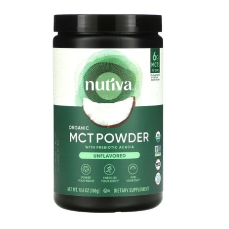Nutiva, Organic MCT Powder with Prebiotic Acacia, Unflavored, 10.6 oz ...