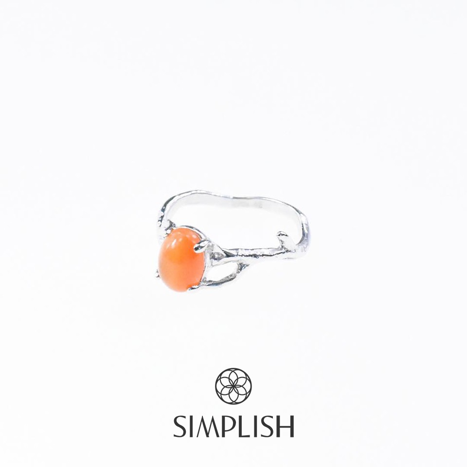 Simplish แหวนเงินแท้ 925 สไตล์มินิมอล ฝังพลอยคาเนเลี่ยนแท้รุ่น R-084CAR | Shopee Thailand
