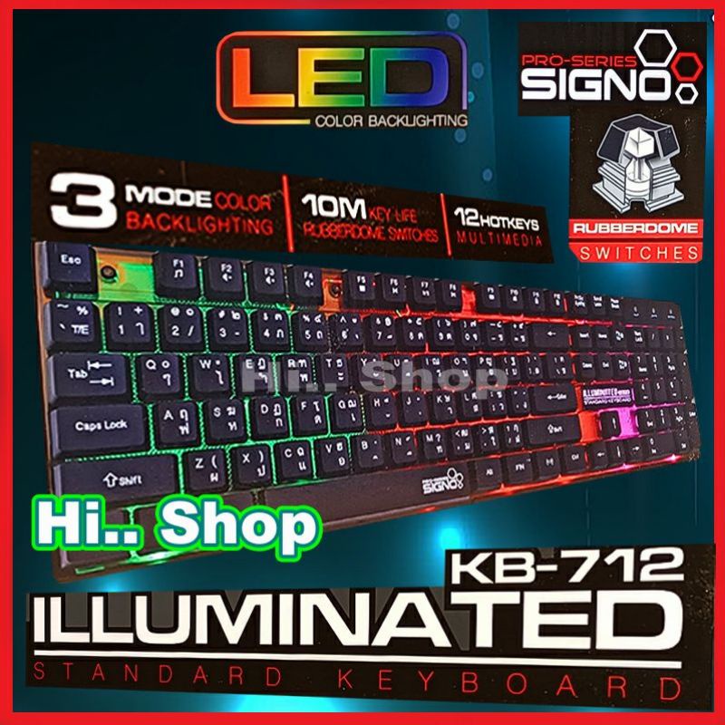 SIGNO KEYBOARD (คีย์บอร์ด) KB-712 ประกัน 1 ปี | Shopee Thailand