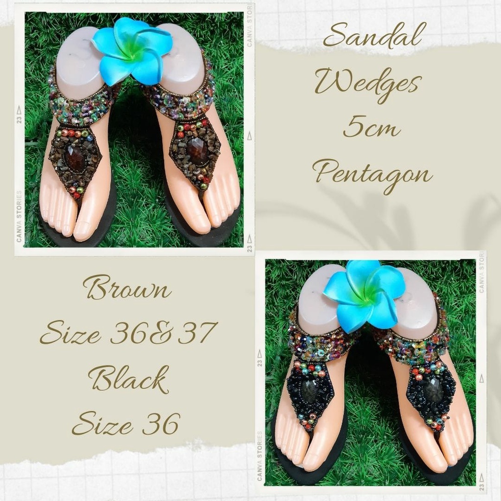 Balinese Wedges Sandals 5 ซม. Pentagon Womens Typical Balines ของที่ ...