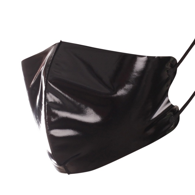 Ftshist Shiny Leather 3D Mouth Mask Latex Fetish Metallic Choking Mask ...