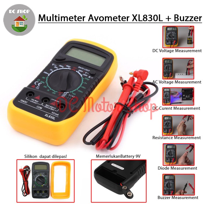 (Best) มัลติมิเตอร์ดิจิทัล Xl830L แอมมิเตอร์ โวลต์มิเตอร์ แอมมิเตอร์ + Buzzer Re80G77 | Shopee ...