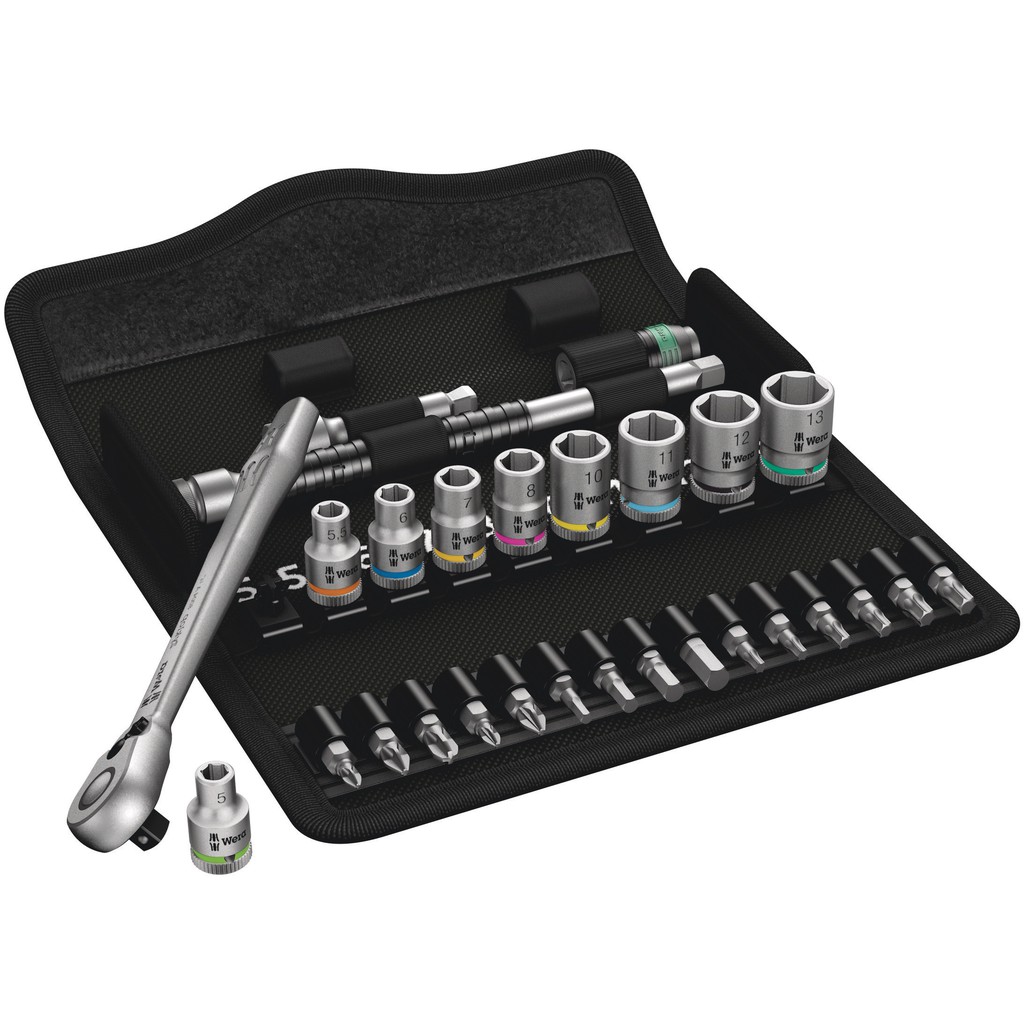 Wera 8100 SA 8 Zyklop Metal Ratchet Set, with switch lever, 1/4" drive ...