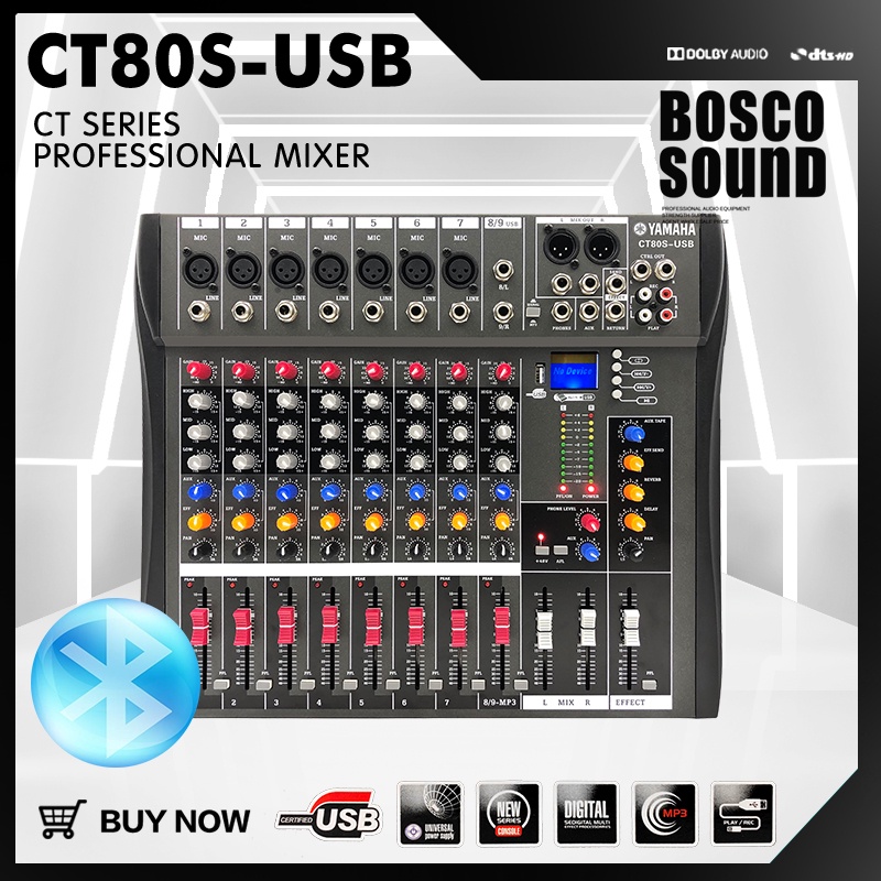 YAMAHA CT60S CT80S CT120S มิกเซอร์ 6 8 12 ช่อง เอฟเฟคเตอร์ 16DSP ในตัว ...