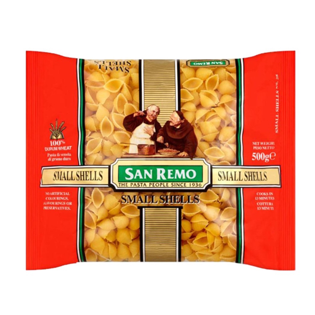 Sanremo Small Shells Pasta 500g.อาหารเครื่องดื่ม วัตถุดิบ เส้นพาสต้ารูป ...