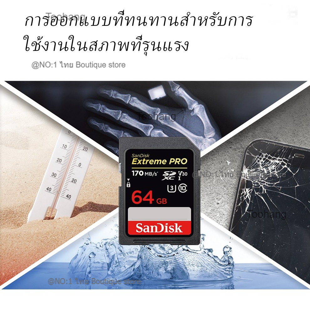 เมมโมรี่การ์ดของแท้ SanDisk Extreme Pro microSDXC 16GB 32GB 64GB 128GB ...