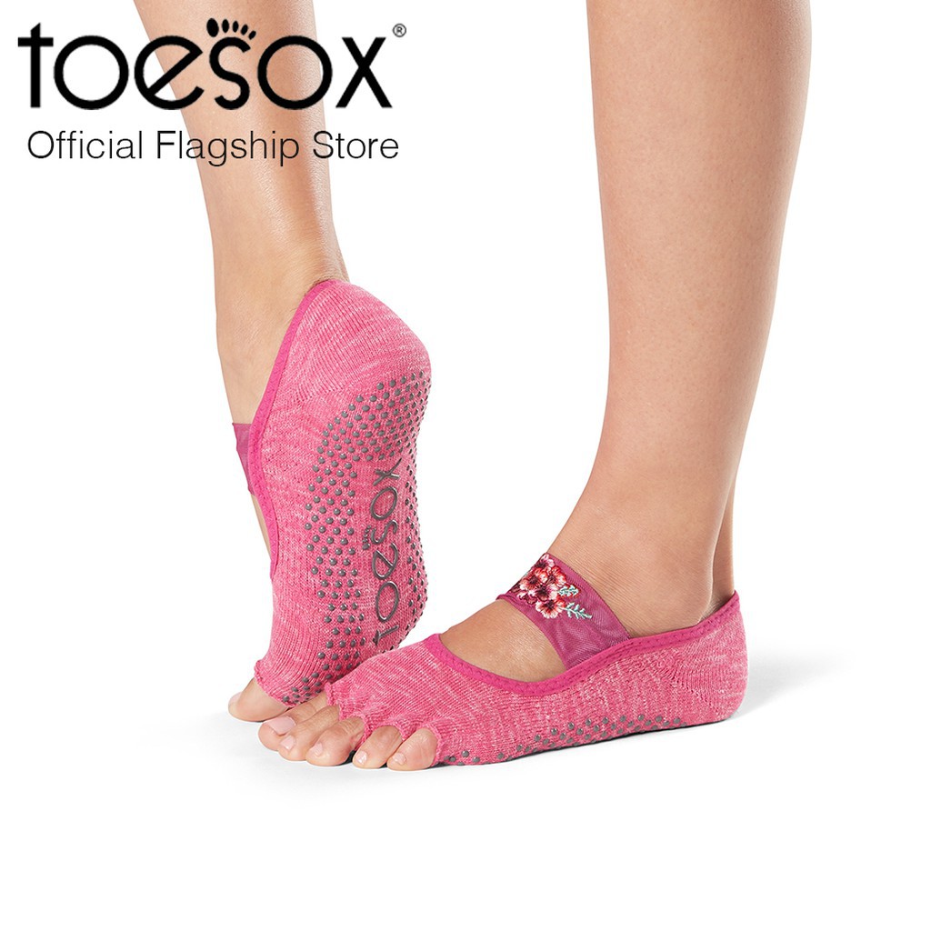 ToeSox โทซอคส์ ถุงเท้ากันลื่นแยกนิ้วแถบคาด รุ่น Mia เปิดนิ้วเท้า ...