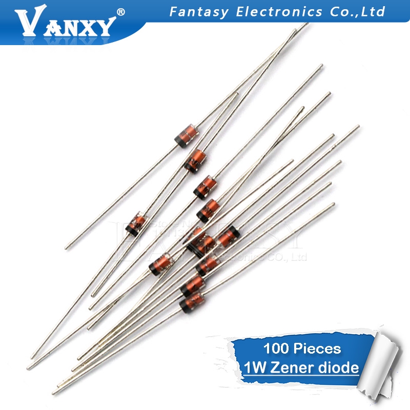 100pcs 1W Zener diode DO-41 16V 18V 20V 22V 24V 27V 30V 33V 36V 39V 43V 47V 51V 56V 62V 68V 75V ...