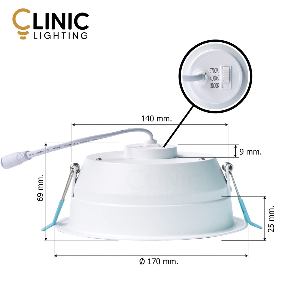 โคม LED Downlight แบบฝังฝ้าหรือเพดาน THORN Mia Vario Recessed LED ...