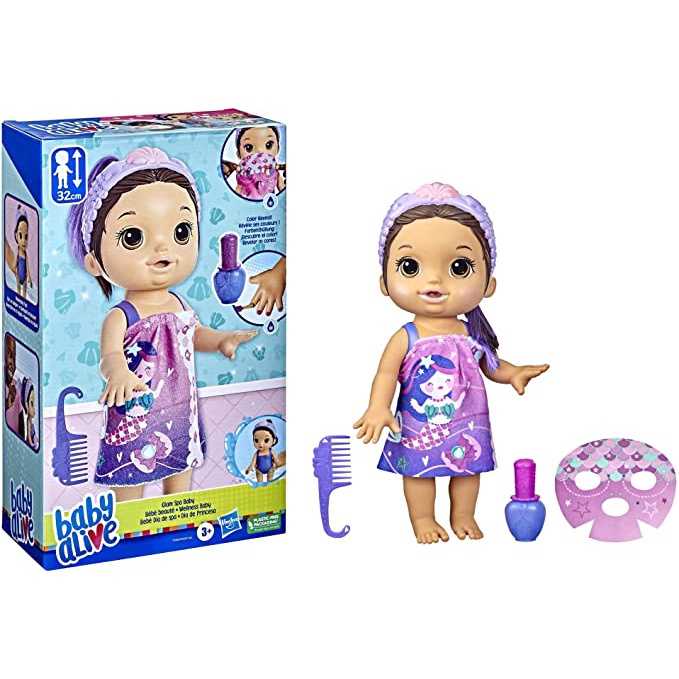 Baby Alive Glam Spa Baby Doll, Mermaid, Color Reveal Nails and Makeup ...