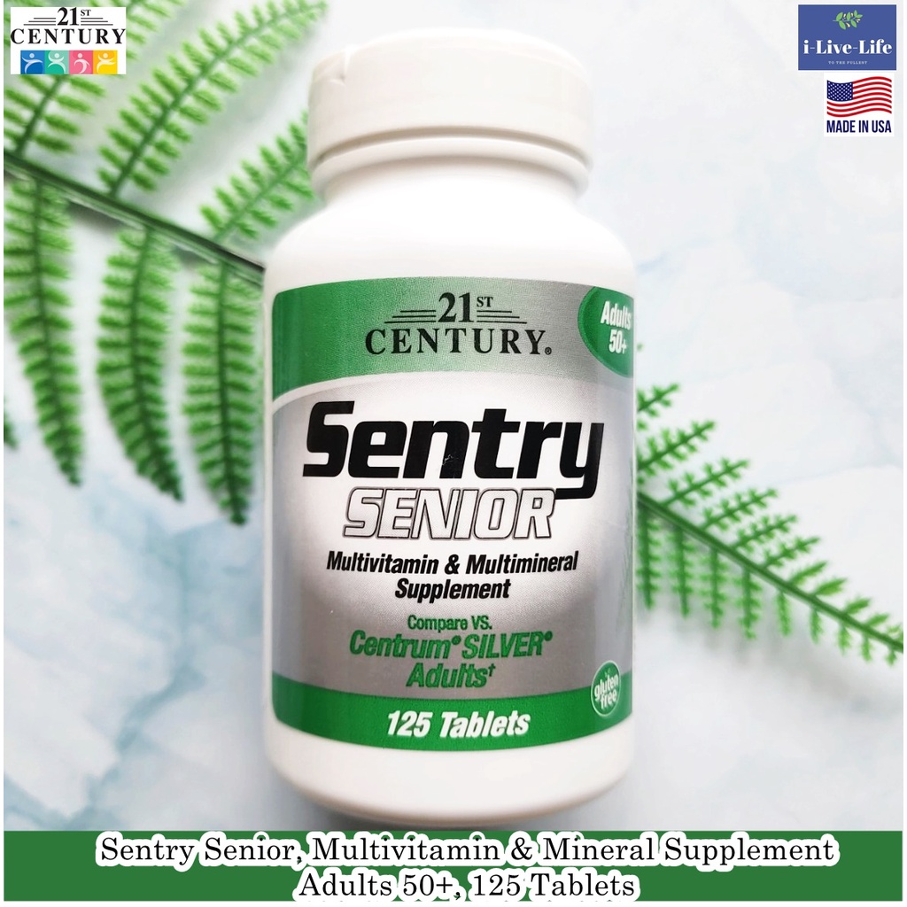 Sentry Senior Multivitamin & Mineral Supplement Adults 50+, 125 Tablets ...
