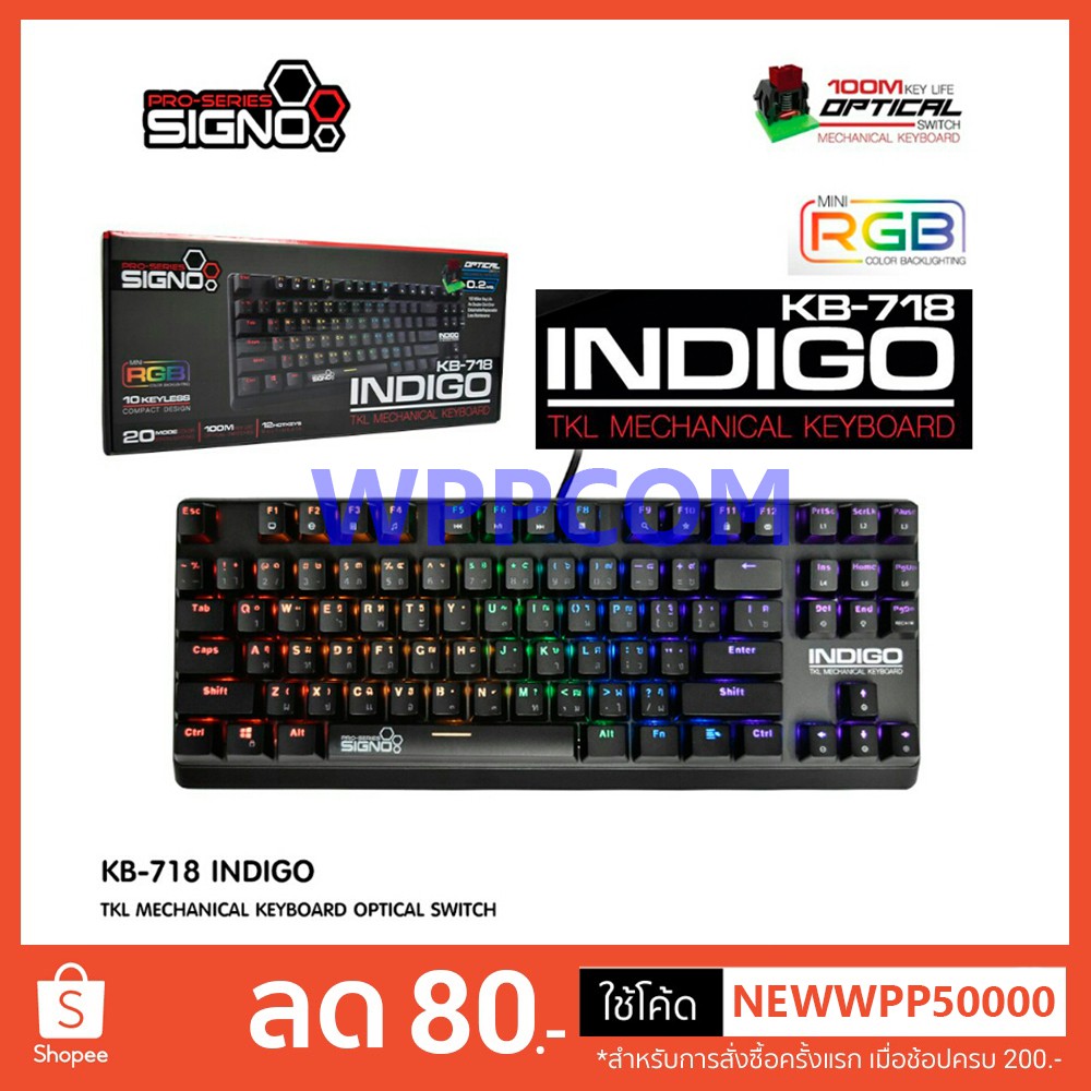Signo KB-718 Indigo / Razeak RK-41 mini RGB Mechanical TKL Gaming ...