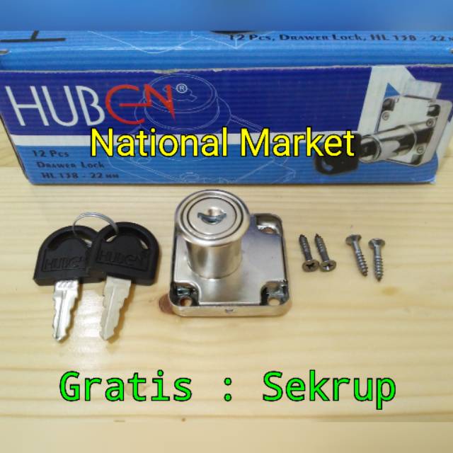 Hl138 ล็อคลิ้นชักตู้ 22 มม. สกรูฟรี | Shopee Thailand