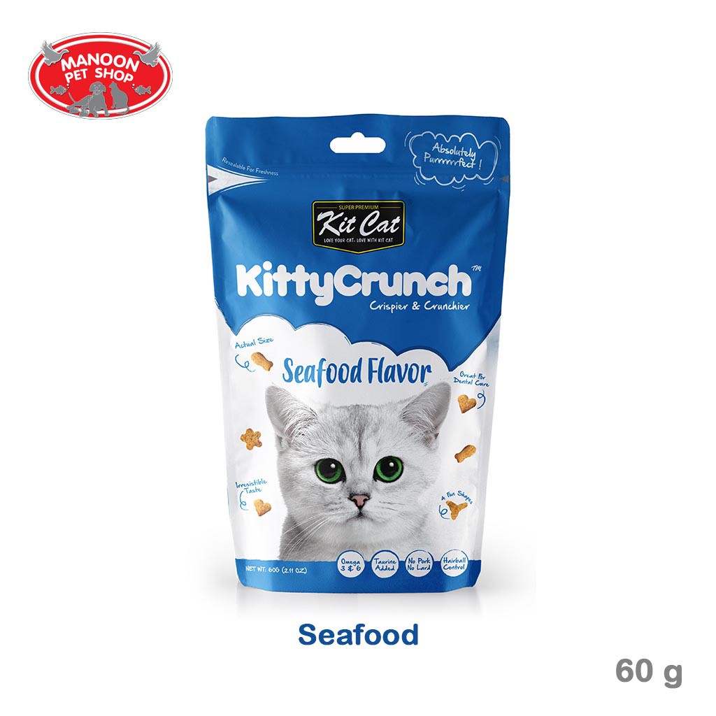 [MANOON] KITTY CRUNCH Cat Treats Seafood Flavor 60g ขนมแมวรสซีฟู้ด ...
