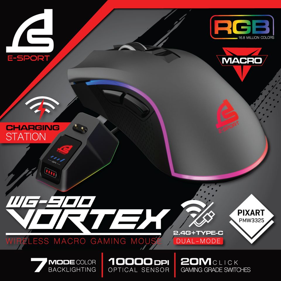 SIGNO E-Sport VORTEX Wireless Macro Gaming Mouse รุ่น WG-900 (Black ...