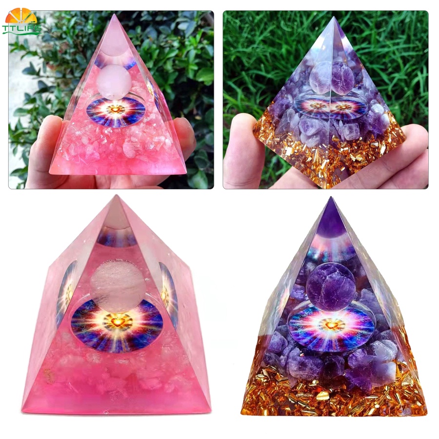 【TTLIFE】Pyramids Amethyst Nubian Orgone Healing Crystal Pyramid Energy ...