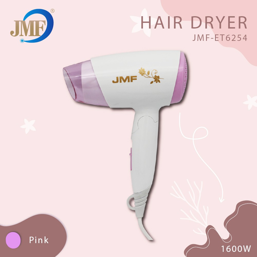 JMF hair dryer ไดร์เป่าผม พกพา1600W รุ่น ET6254ปรับความร้อน&แรงลมได้ เป่าผม ไดเป่าผม | Shopee ...