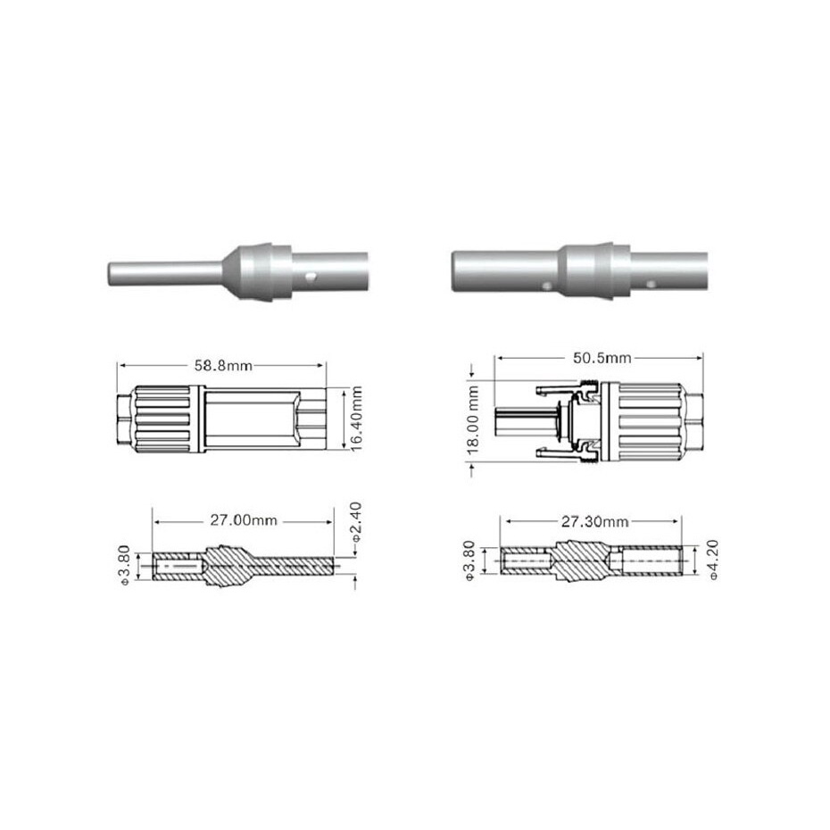 30A/45A/60A/80A MC4 connector ชายและหญิงปลั๊ก 1000V DC 1500V พลังงานแสงอาทิตย์สาย photovoltaic ...