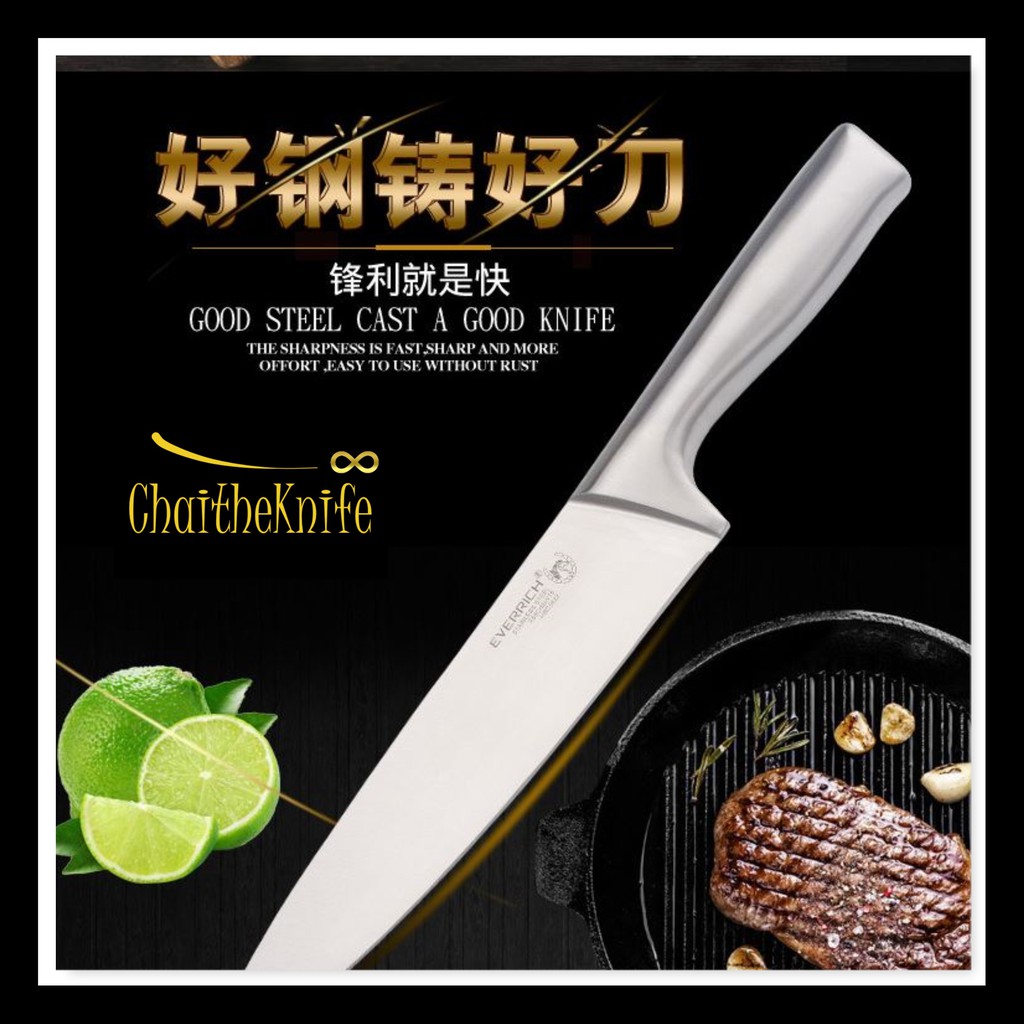 Everrich มีดเชฟตะวันตก Chef knife วัสดุ stainless steel x50crMov15 ใบมีดยาว 20 cm มาพร้อมกล่อง ...