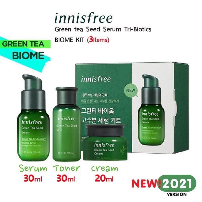(NEW 2021) Innisfree Green Tea Seed Serum Tri-Biotics BIOME KIT (3items ...