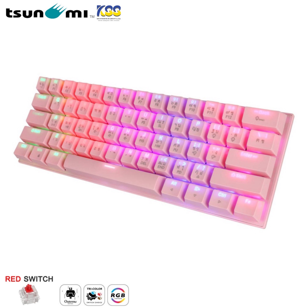 TSUNAMI OUTEMU KEYBOARD MK-61 MECHANICAL 61Keys 60% Compact | Shopee ...