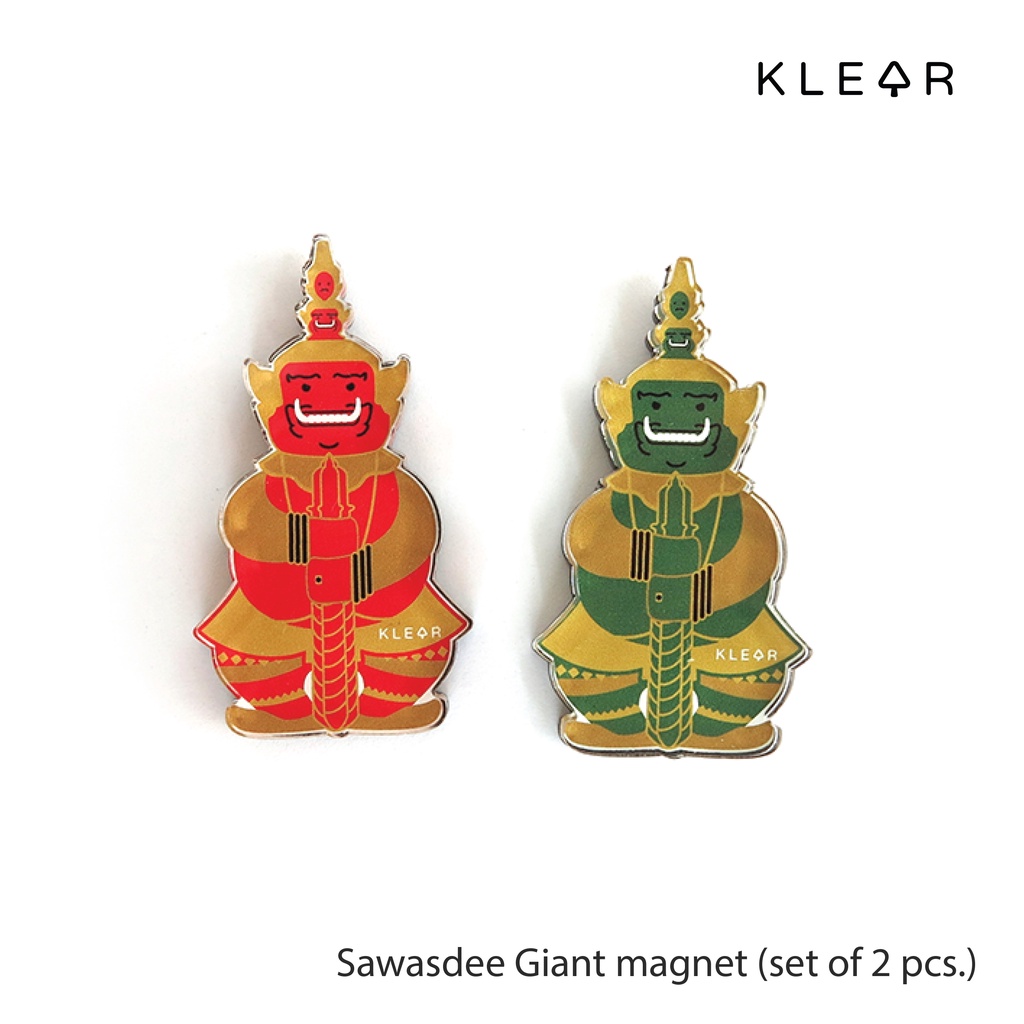 KlearObject Sawasdee Giant Magnet (set 2 pcs) โปสการ์ด+แม่เหล็กติดตู้เย็น ติดผนัง และบอร์ดงาน อะ ...