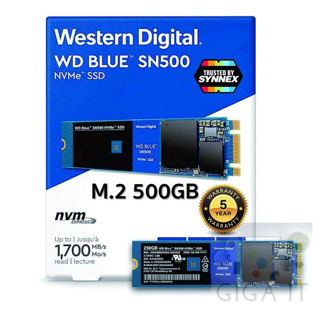 WD Blue SN500 NVMe (M.2 2280) 500GB (WDS500G1B0C) ประกัน WD/Synnex 3 ปี ...