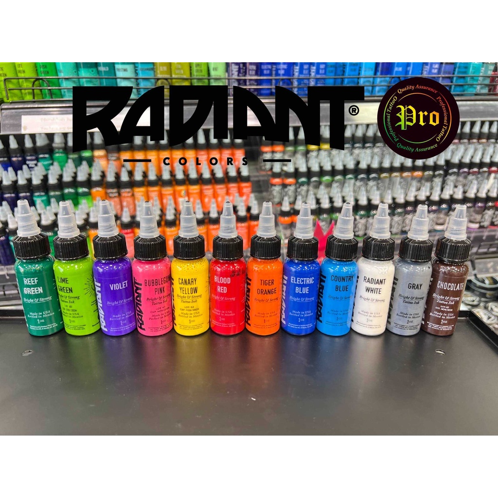 ชุดสี Radiant Colors Tattoo Ink 1 ออนซ์ ชุด 12 สี | Shopee Thailand