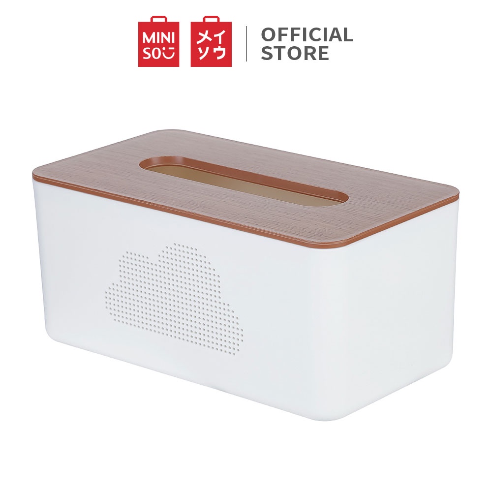 MINISO กล่องเก็บของ กล่องทิชชู่ กล่องใส่ทิชชู่ ลายไม้ Tissue Box Size L ...