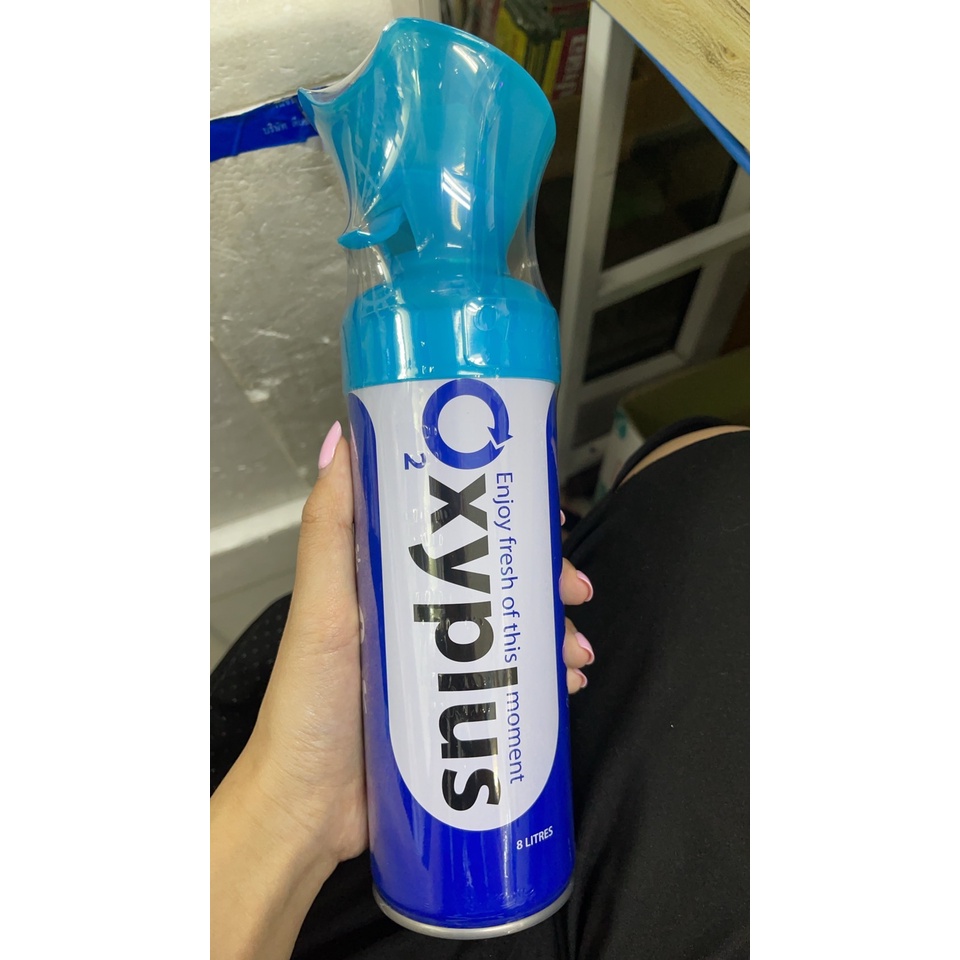 OXYPLUS Oxygen O2 ออกซิเจนกระป๋อง พกพา ขนาด 8 ลิตร พร้อมฝาครอบปาก พร้อม ...