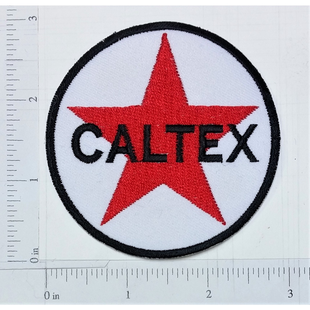 CALTEX Logo คาลเท็กซโลโก้ ตัวรีดติดเสื้อ เย็บติดเสื้อ อุปกรณ์ตกแต่งเสื ...