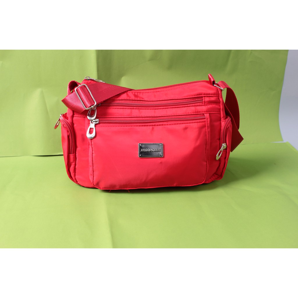 GUCSELECTED(B1089) กระเป๋าสะพายข้างผ้าไนล่อนช่องเยอะสุดคุ้ม | Shopee Thailand