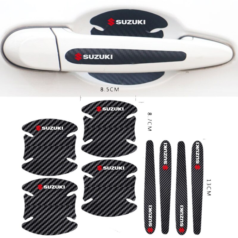 สติ๊กเกอร์ติดแฮนด์รถ 8Pcs Carbon fiber Handle Protection Film Sticker ...