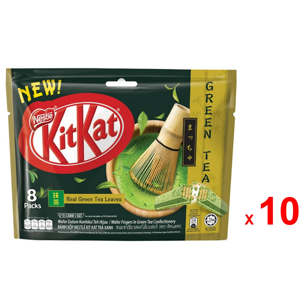 NESTLE KIT KAT เวเฟอร์ คิท แคท รสชาเขียว บรรจุถุงแบ่งย่อย ชุดละ 10 ถุง ...